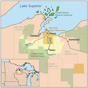 Bad River Reservation Map, WI – Natural Atlas